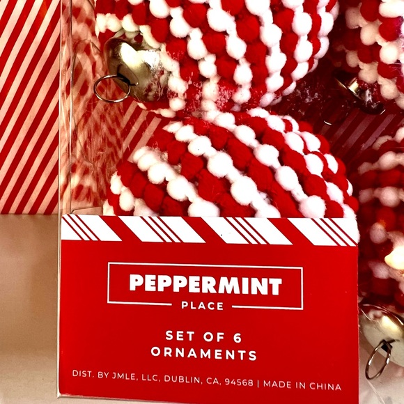 peppermint place | Holiday | 6 Christmas Fabric Peppermint Stripes Ball ...